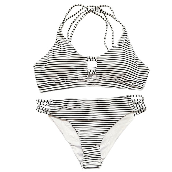 Beach Sissi Swim Beach Sissi Stripe Bikini In Black White Poshmark